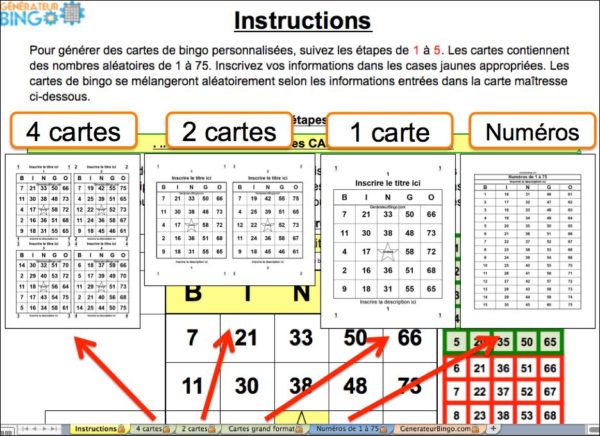 Générateur Bingo 25 Mots Excel Windows - Générateur Bingo